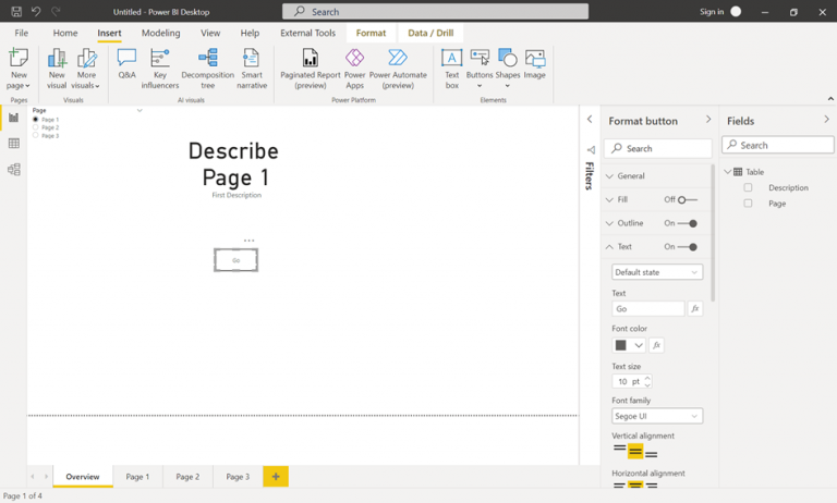 Power BI – Page Navigation using a Slicer | flip-it.de :: SQL, BI and more